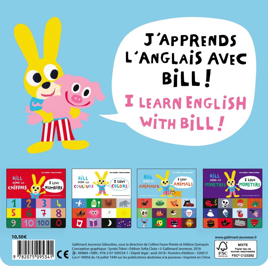 Bill aime les couleurs / I love colors - Livre enfant